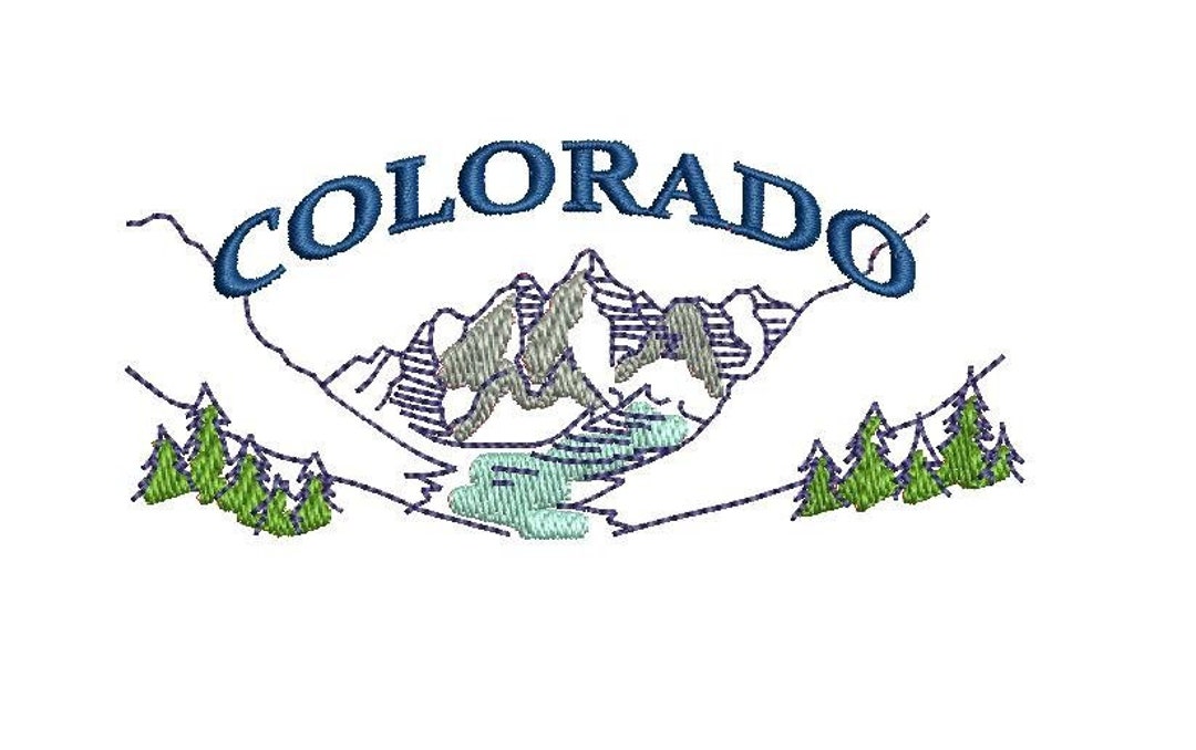Small Colorado Landscape- Machine Embroidery Design - Etsy