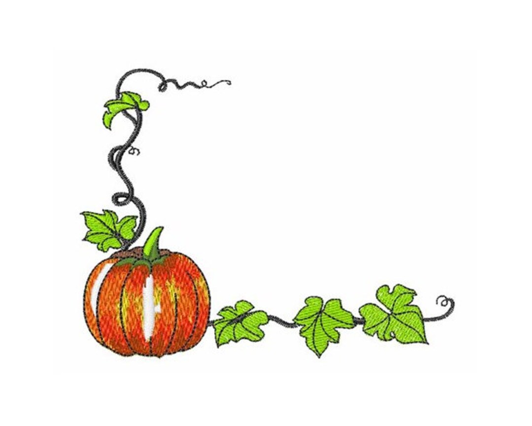 Pumpkin Corner Machine Embroidery Design - Etsy