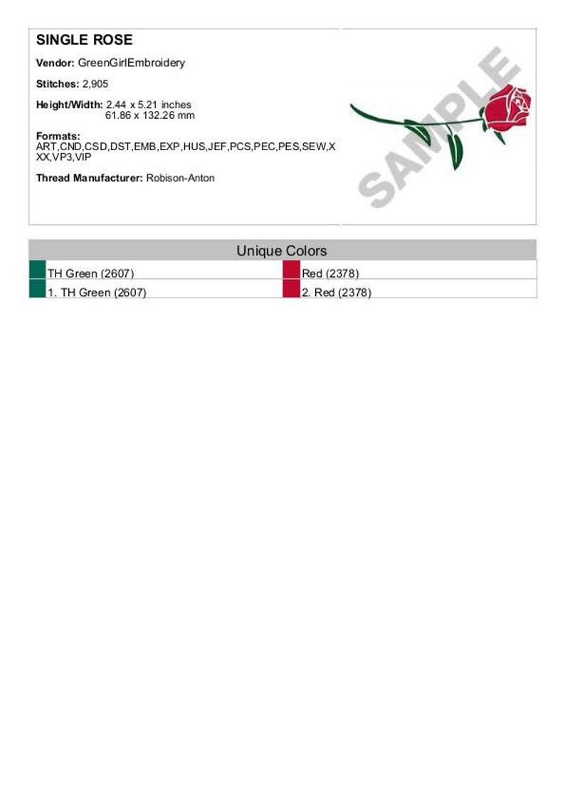 Single Rose Machine Embroidery Design - Etsy