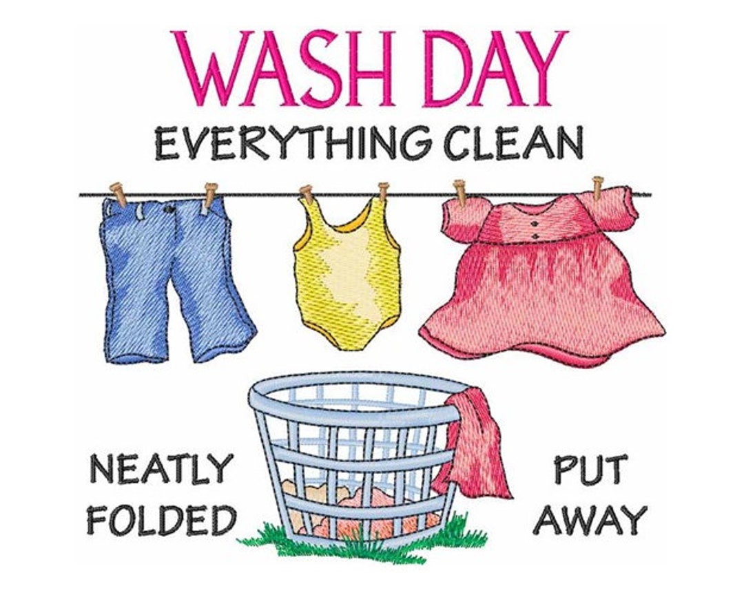 Wash Day Everything Clean - Machine Embroidery Design - Etsy