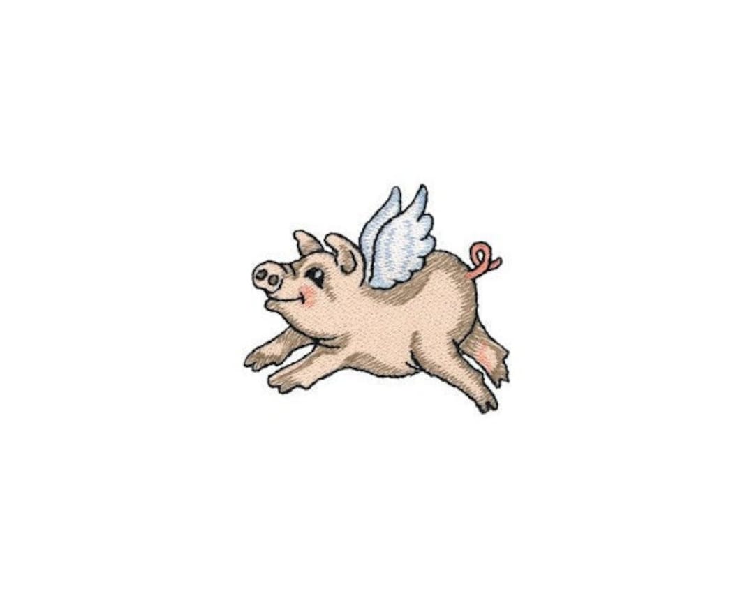 Pig Flying - Machine Embroidery Design - Etsy