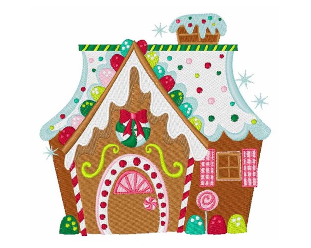 Gingerbread House - Machine Embroidery Design - Etsy