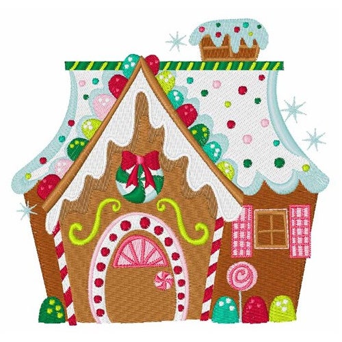 Gingerbread House Machine Embroidery Design - Etsy