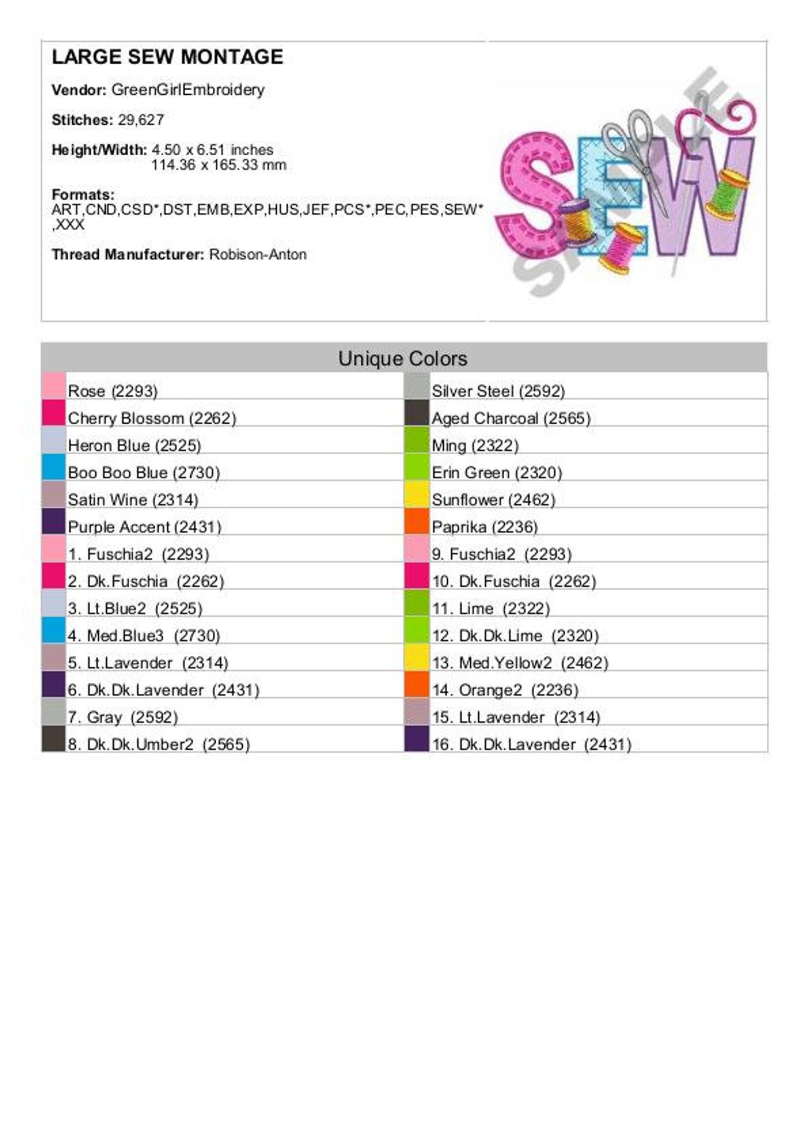 Large Sew Montage Machine Embroidery Design - Etsy