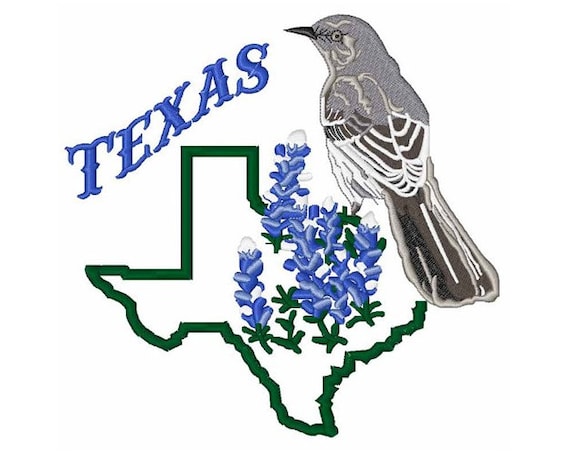 Texas Mockingbird Machine Embroidery Design - Etsy