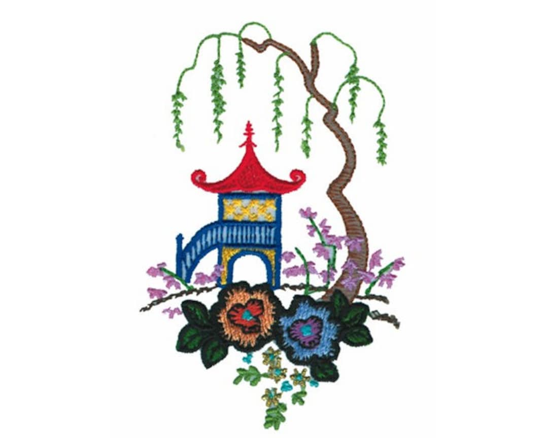 Asian Motif - Machine Embroidery Design - Etsy