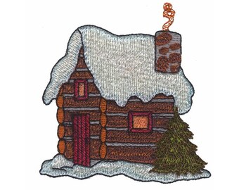 Log Cabin Machine Embroidery Design - Etsy