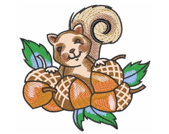 Squirrel Machine Embroidery Design - Etsy