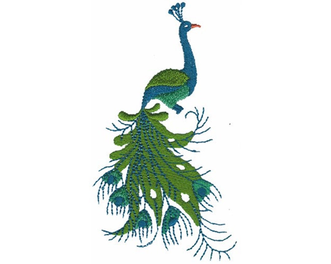 Peacock - Machine Embroidery Design - Etsy
