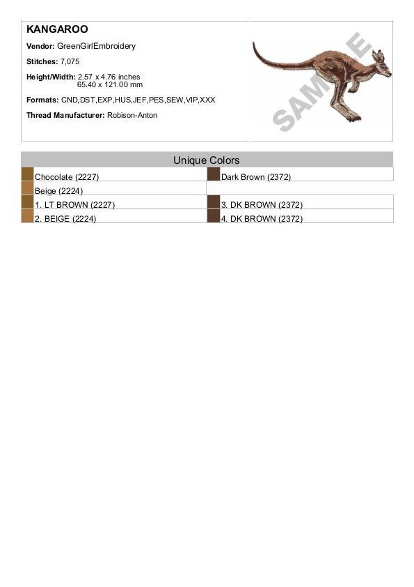 Kangaroo Machine Embroidery Design - Etsy
