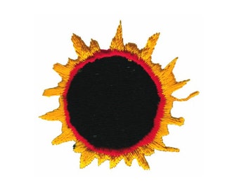 Solar Eclipse Machine Embroidery Design, Moon & Sun Embroidery Pattern ...