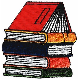 Stack of Books - Machine Embroidery Design - Etsy
