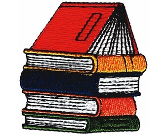 Stack of Books - Machine Embroidery Design - Etsy