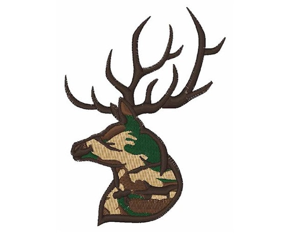 Camo Buck Machine Embroidery Design - Etsy
