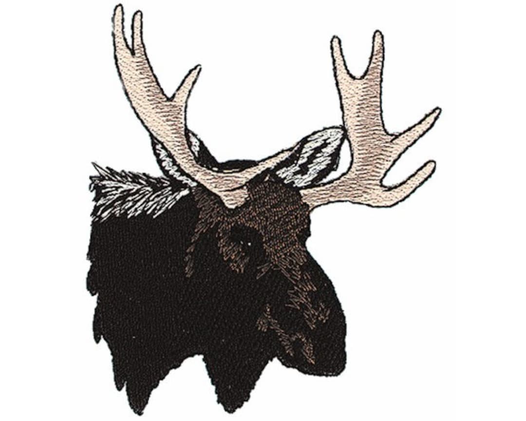 Moose Head Machine Embroidery Design - Etsy