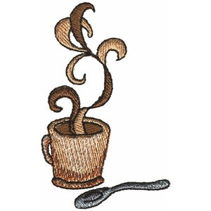 Coffee Cup Machine Embroidery Design - Etsy