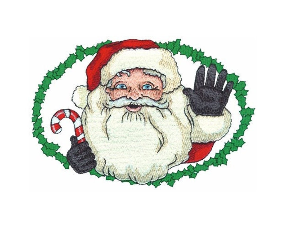 Hello Santa Machine Embroidery Design - Etsy
