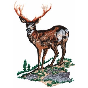 Mule Deer Buck - Machine Embroidery Design - Etsy