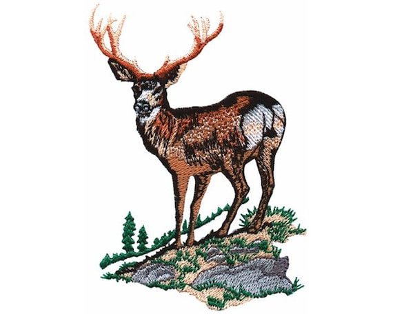 Mule Deer Buck Machine Embroidery Design - Etsy