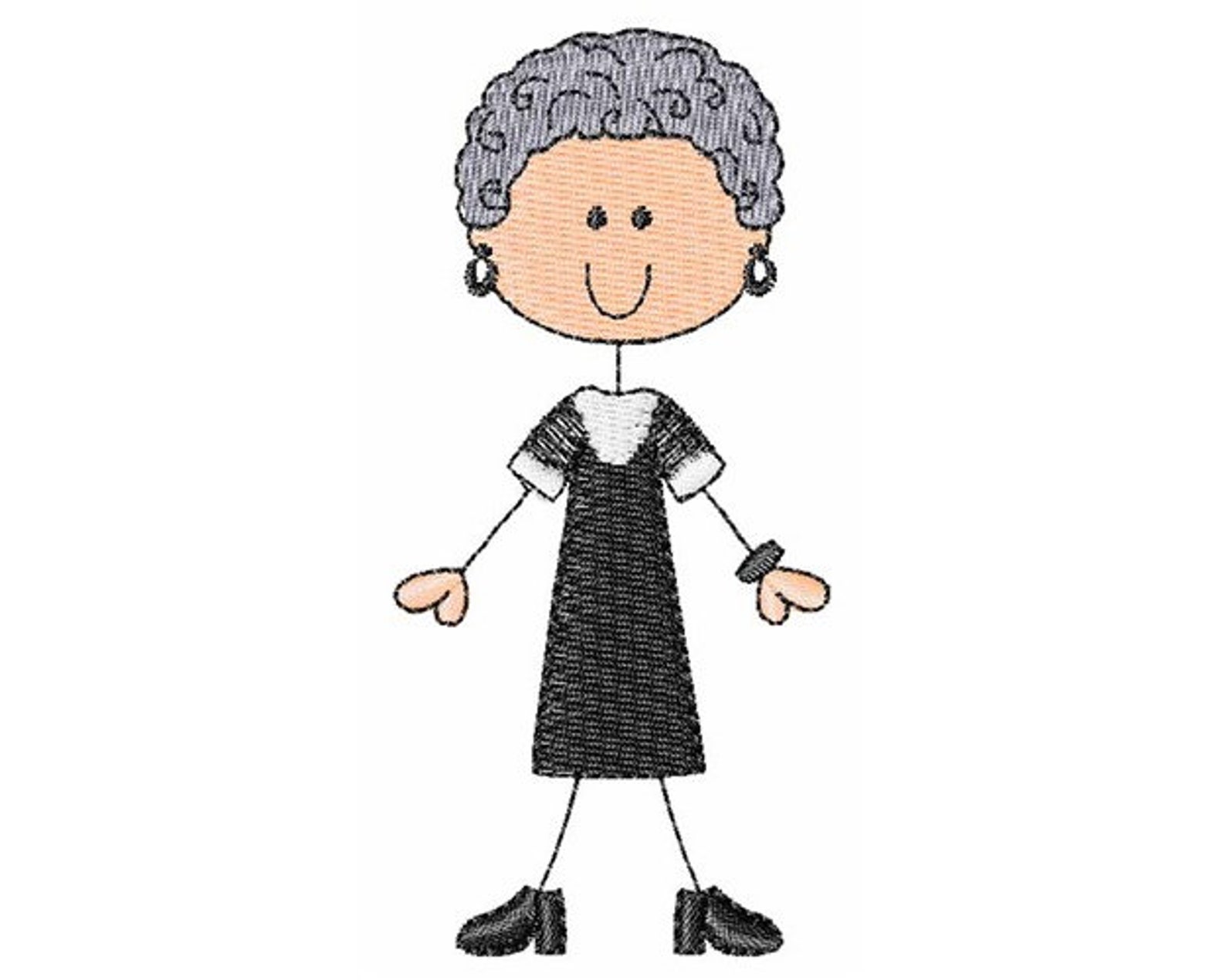 Grandma Stick Figure - Machine Embroidery Design - Etsy