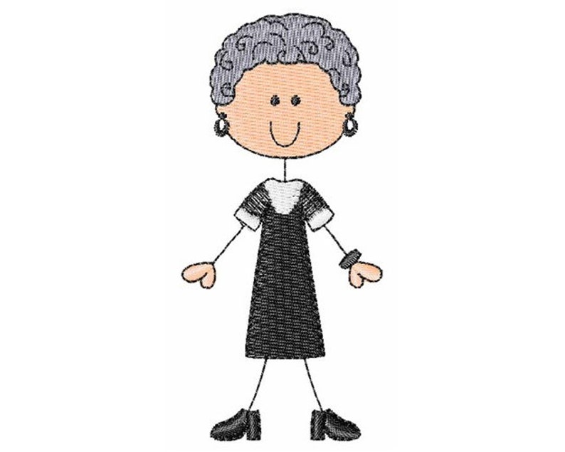 Grandma Stick Figure - Machine Embroidery Design - Etsy