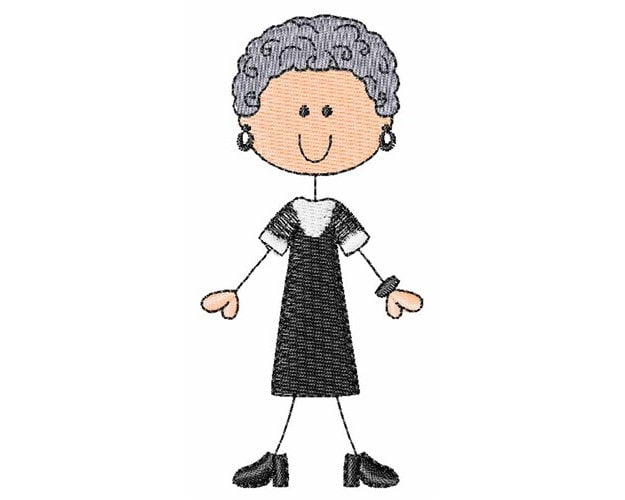 Grandma Stick Figure Machine Embroidery Design - Etsy
