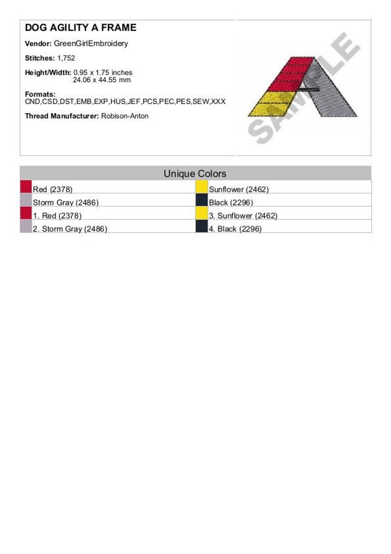 Dog Agility A Frame Machine Embroidery Design - Etsy