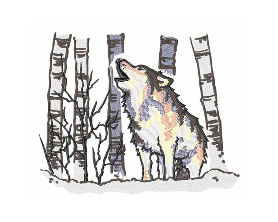 Wolf in Winter - Machine Embroidery Design - Etsy