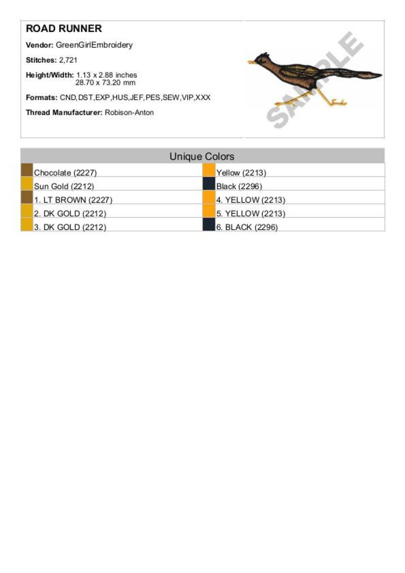 Road Runner Machine Embroidery Design - Etsy