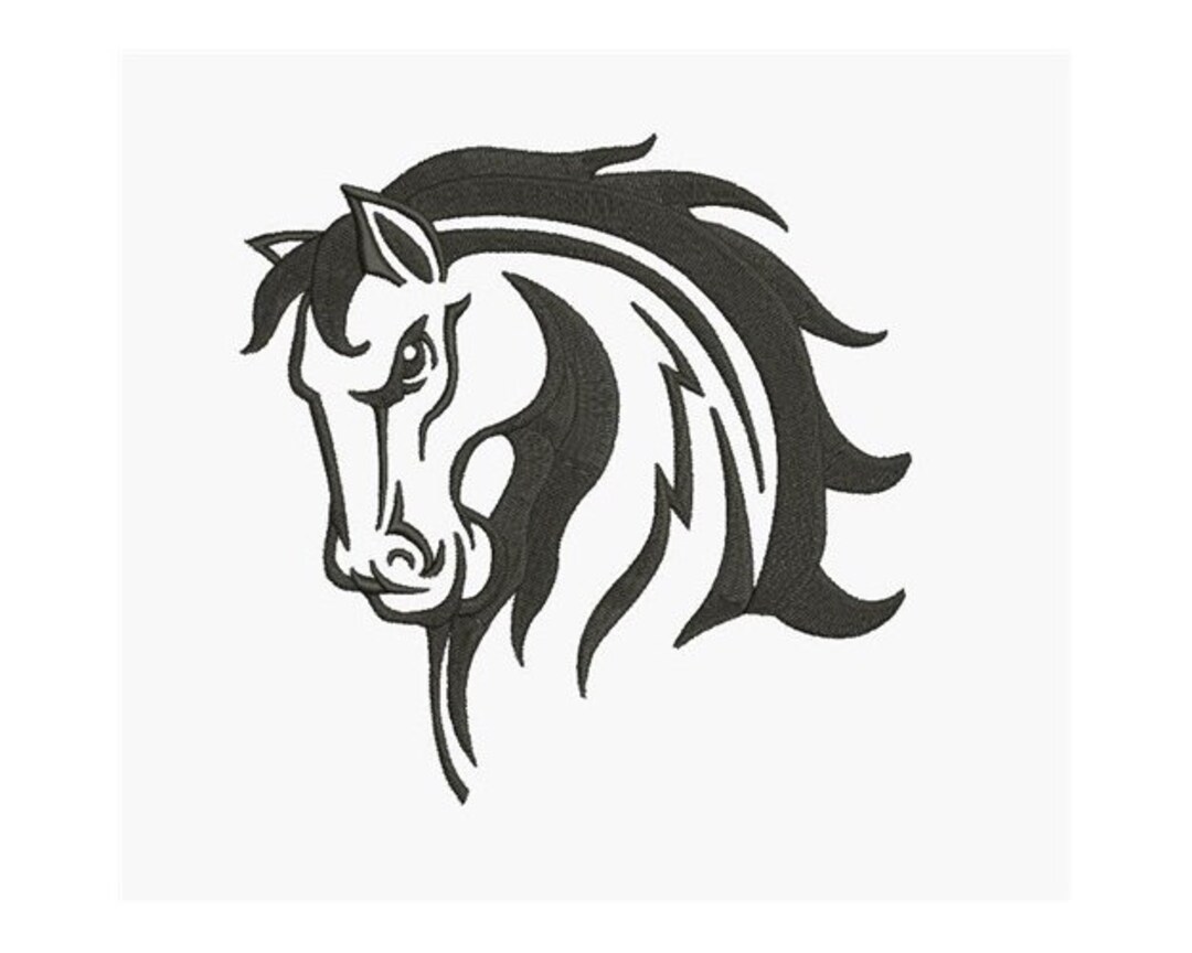Large Horse Head - Machine Embroidery Design - Etsy