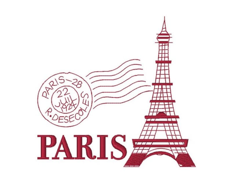 Travel France Paris Machine Embroidery Design - Etsy