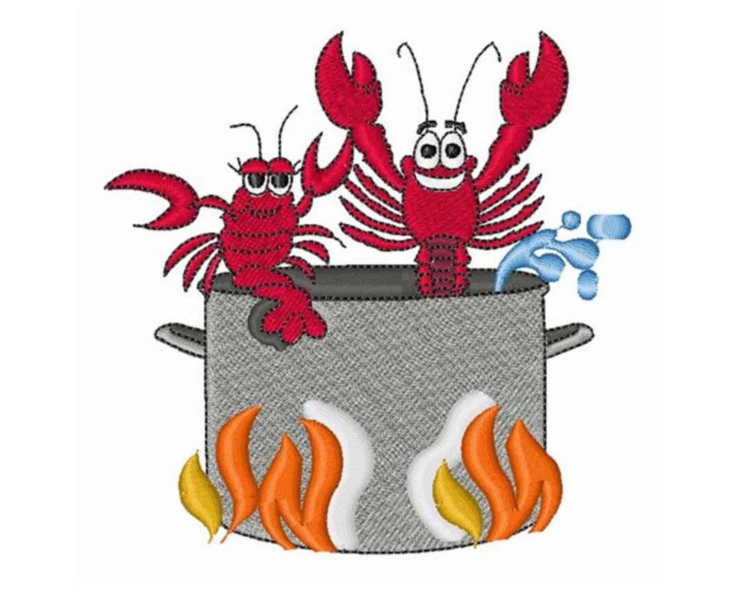 Crawfish Boil - Machine Embroidery Design - Etsy