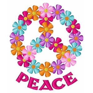 Peace - Machine Embroidery Design - Etsy