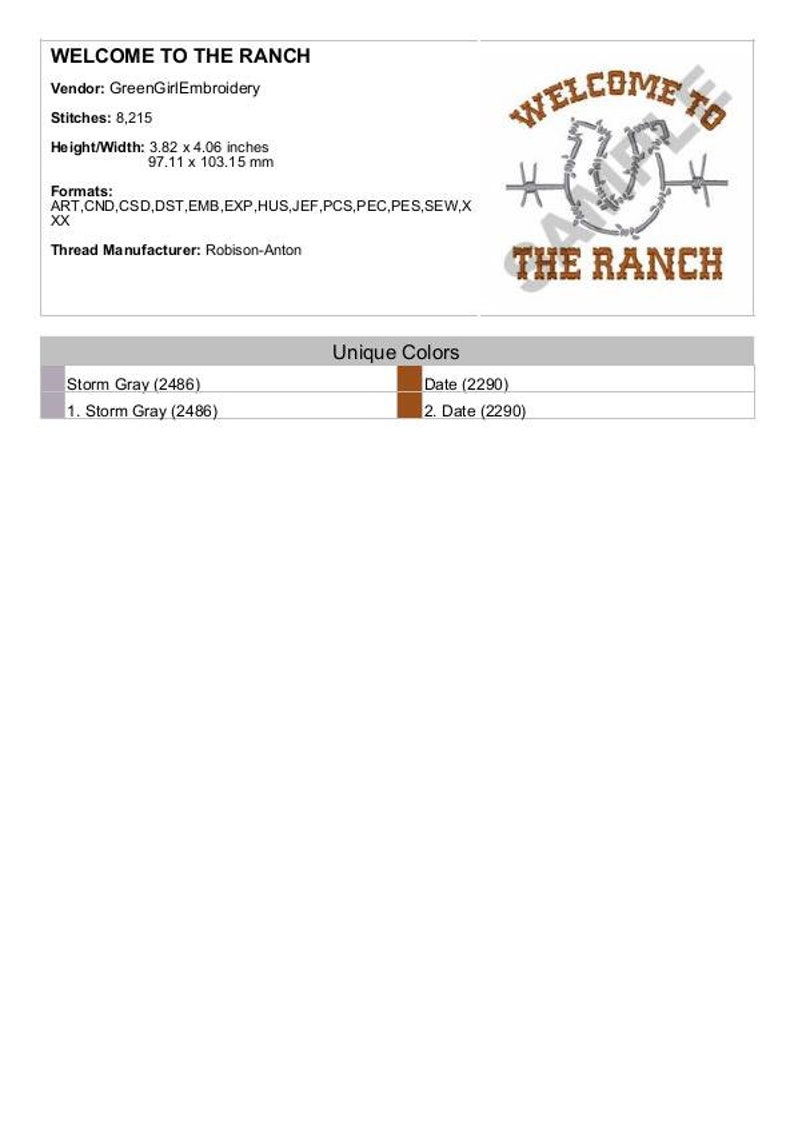 Welcome to the Ranch Machine Embroidery Design - Etsy