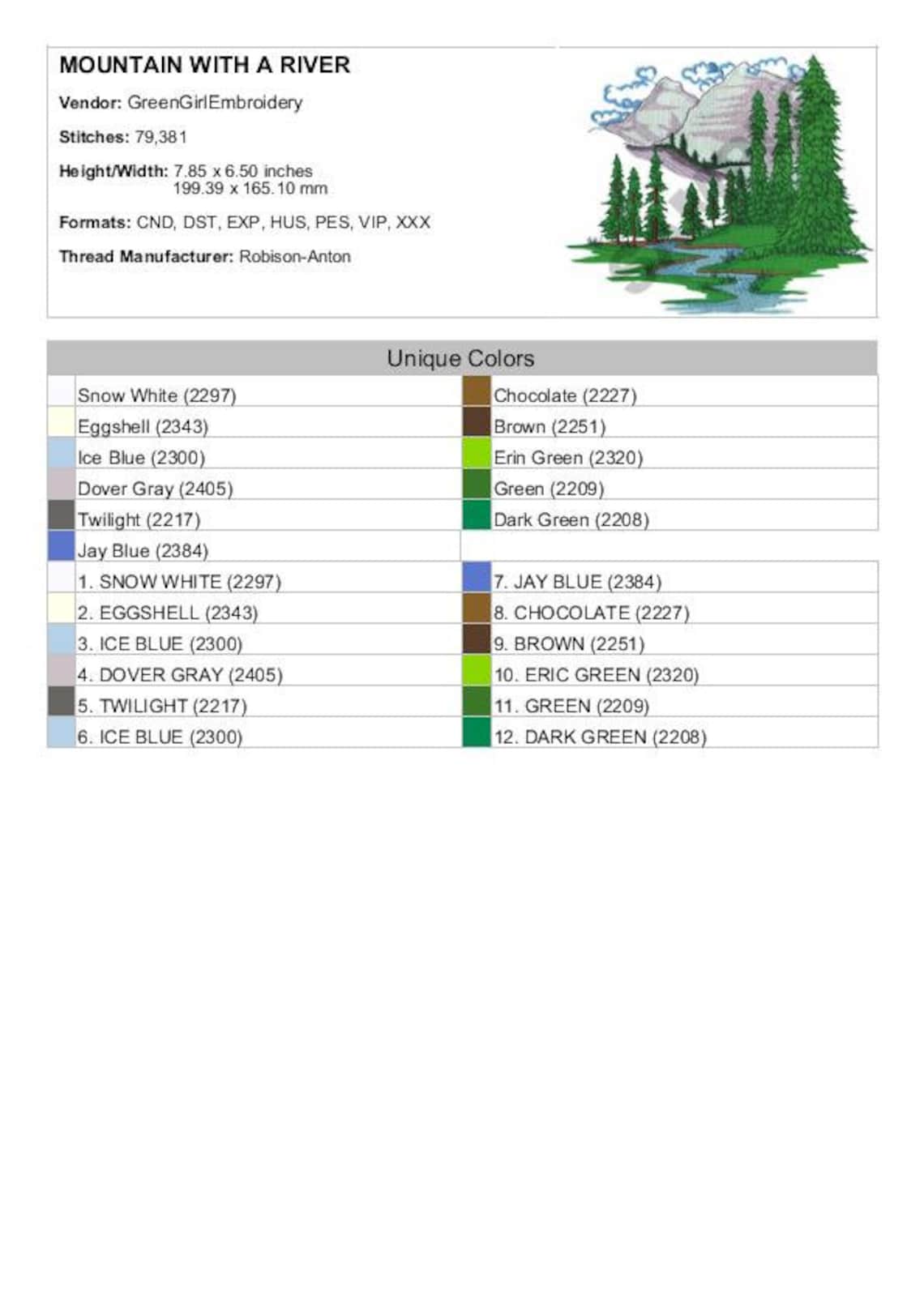 Mountain With A River - Machine Embroidery Design - Etsy