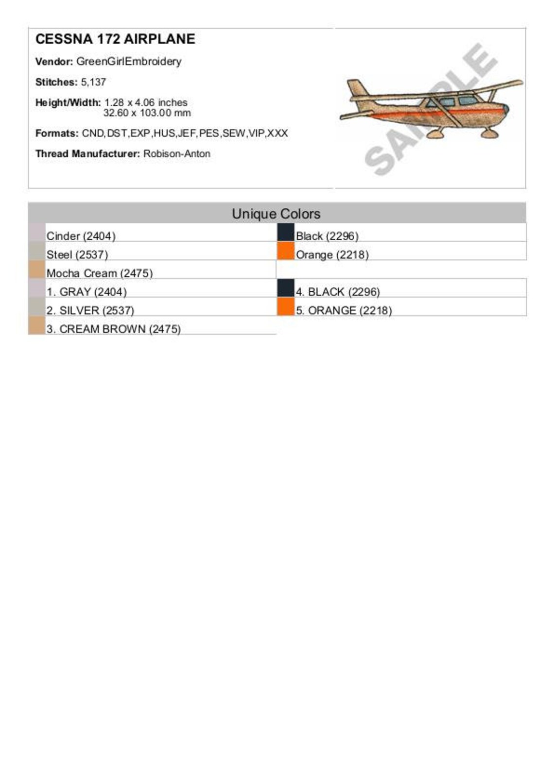 Cessna 172 Airplane - Machine Embroidery Design - Etsy