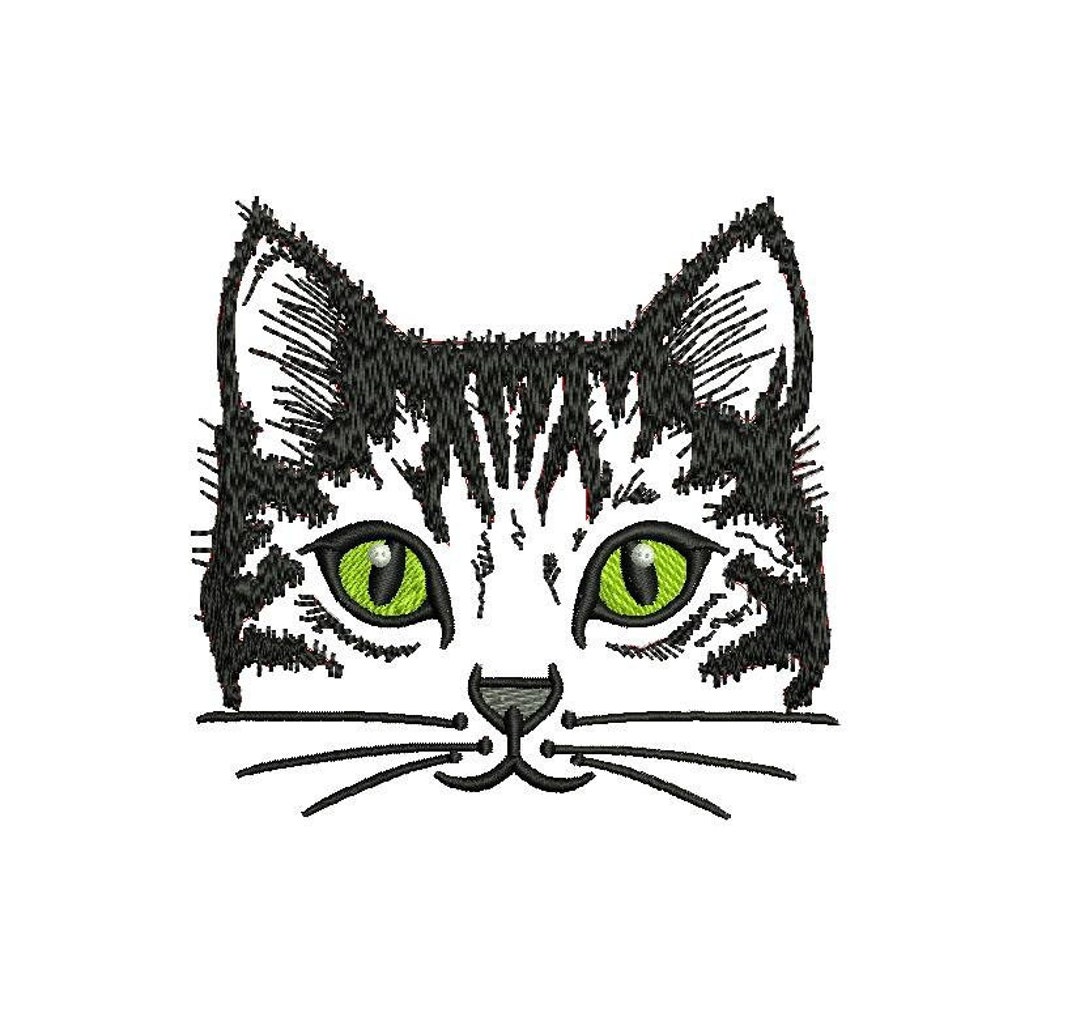 Tabby Cat Face - Machine Embroidery Design - Etsy