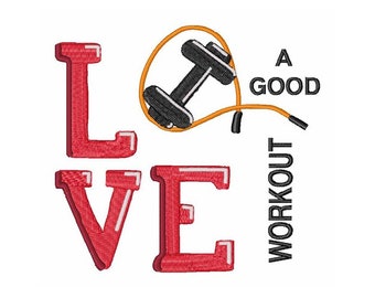 Workout Gear Weights and Ball Machine Embroidery Design - Etsy