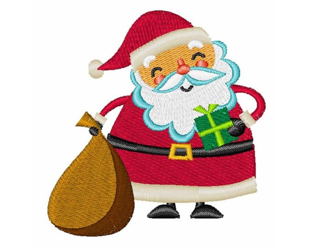 Santa With Presents Machine Embroidery Design - Etsy