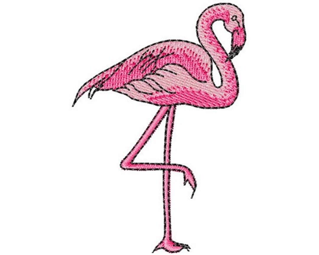Pink Flamingo - Machine Embroidery Design - Etsy
