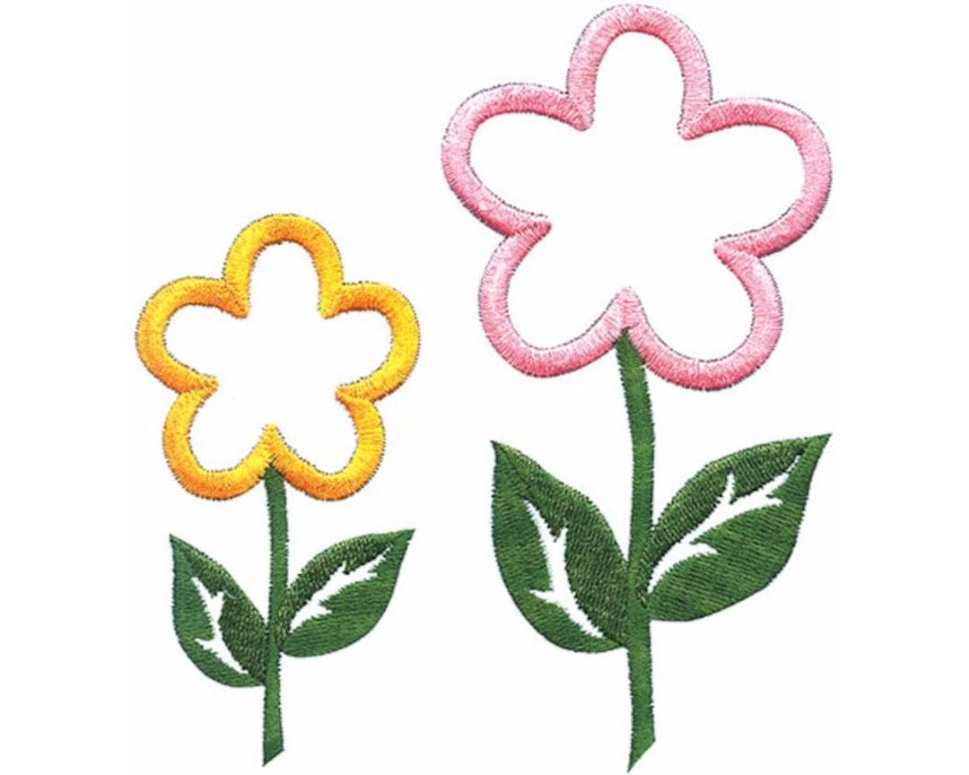 Flower Applique - Machine Embroidery Design - Etsy