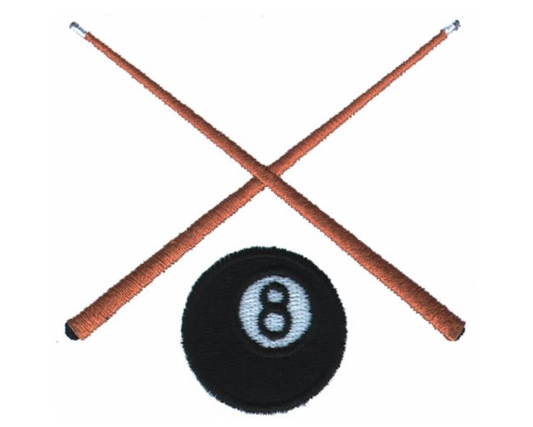 Eight Ball and Pool Sticks - Machine Embroidery Design - Etsy