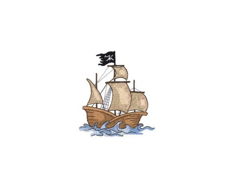 Pirate Ship - Machine Embroidery Design - Etsy