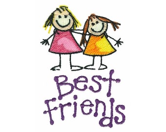 Best Friends - Machine Embroidery Design - Etsy