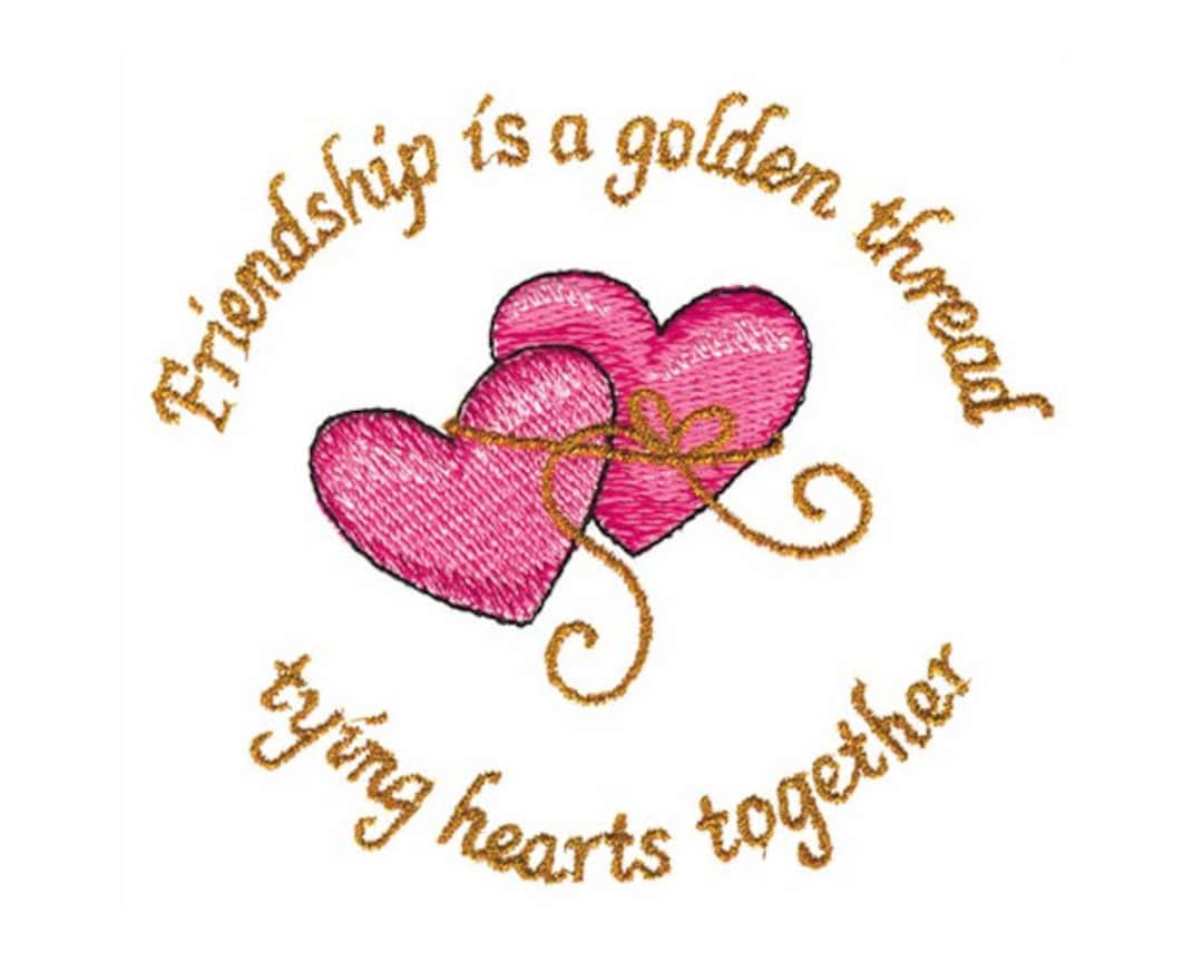 Friendship is Golden Machine Embroidery Design - Etsy