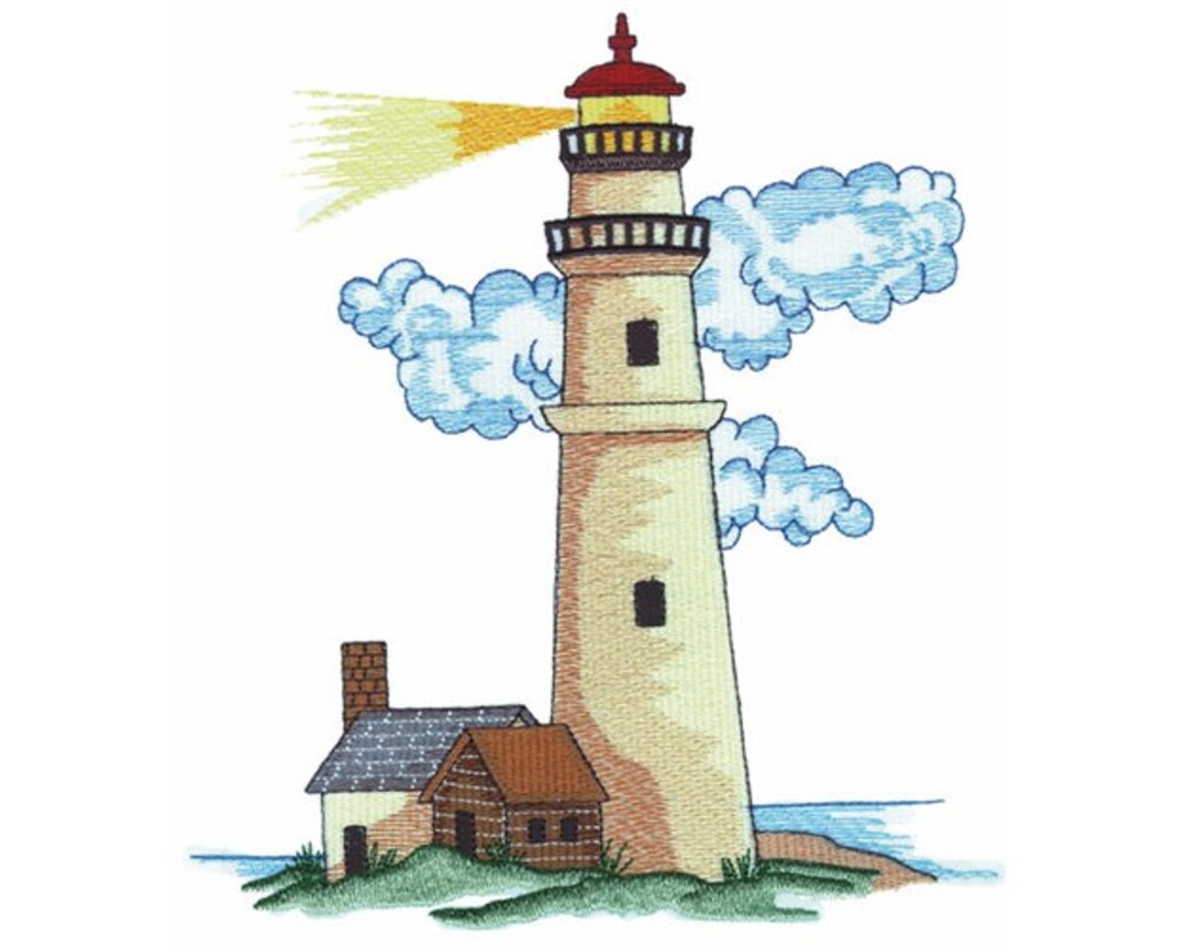 Lighthouse Scene - Machine Embroidery Design - Etsy