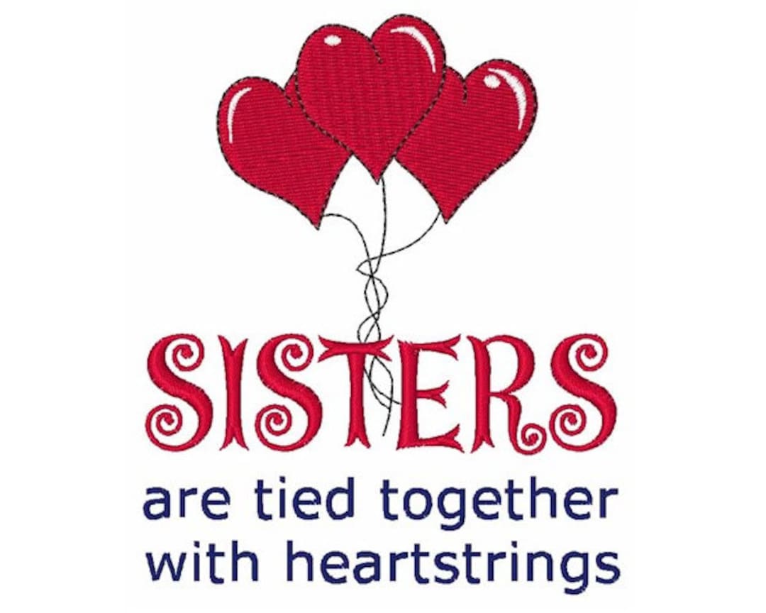 Sisters Heartstrings - Machine Embroidery Design - Etsy
