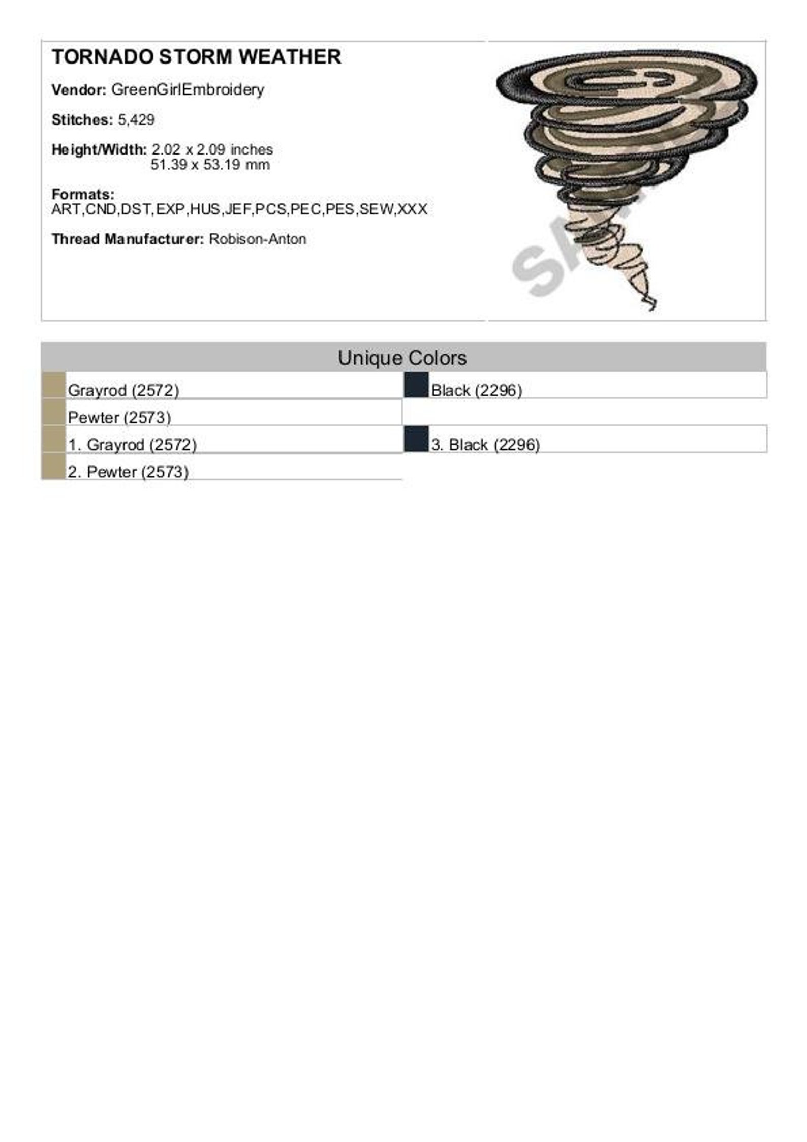 Tornado Storm Weather Machine Embroidery Design - Etsy