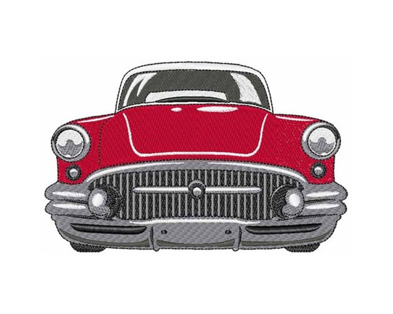 Classic Car Front - Machine Embroidery Design - Etsy