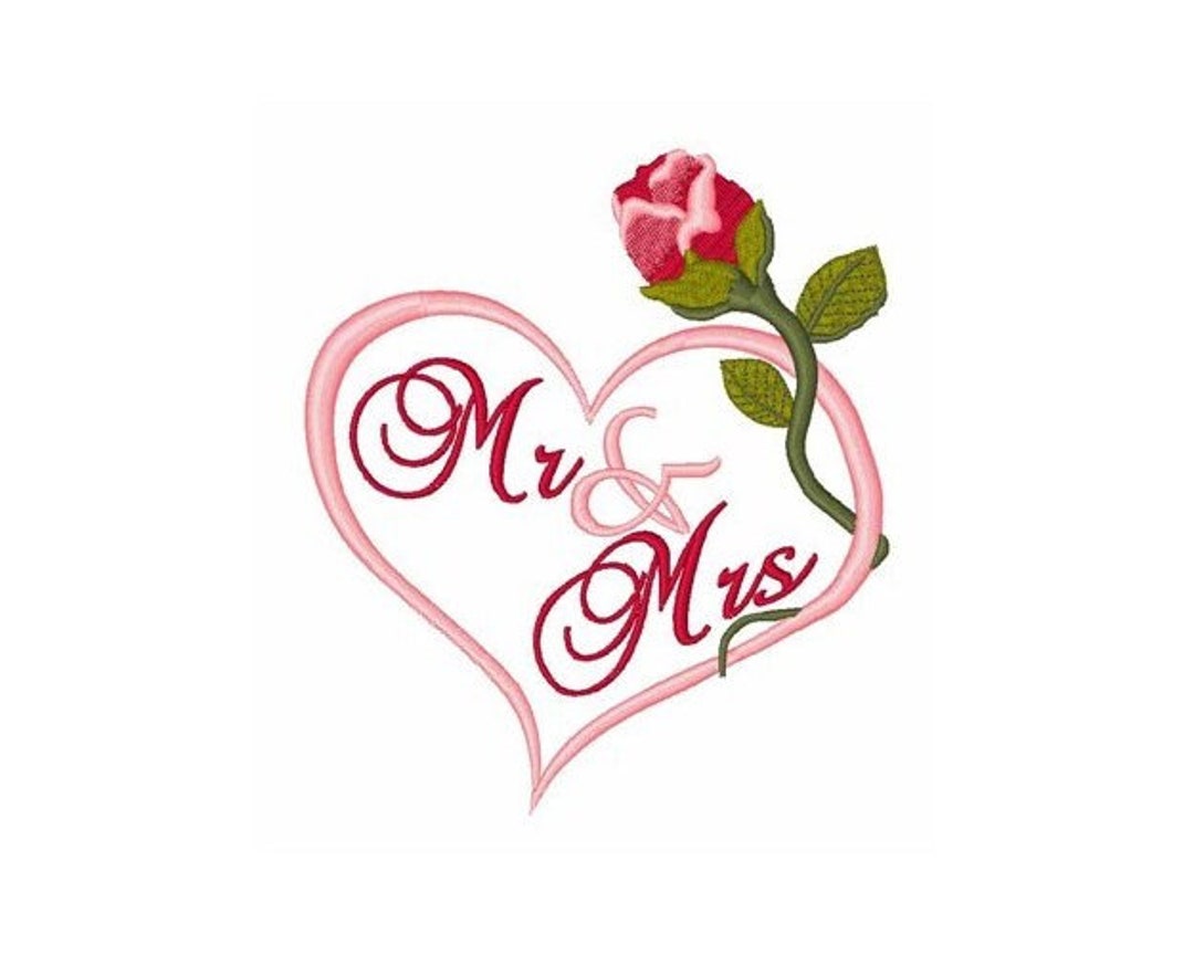Mr and Mrs - Machine Embroidery Design - Etsy